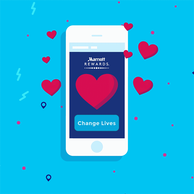 Marriott Rewards Donate Points Animation - Lemonly Infographics